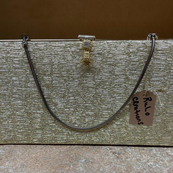 RULO CREATIONS | Bags | Vintage Rulo Creations Gold Lame Sparkly Clutch ...